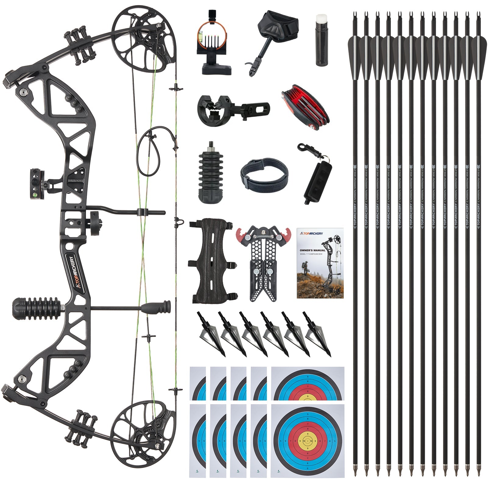 30-70lbs TopArchery T7 Archery Compound Bow Arrows Set – UK.HuntingDoor.com