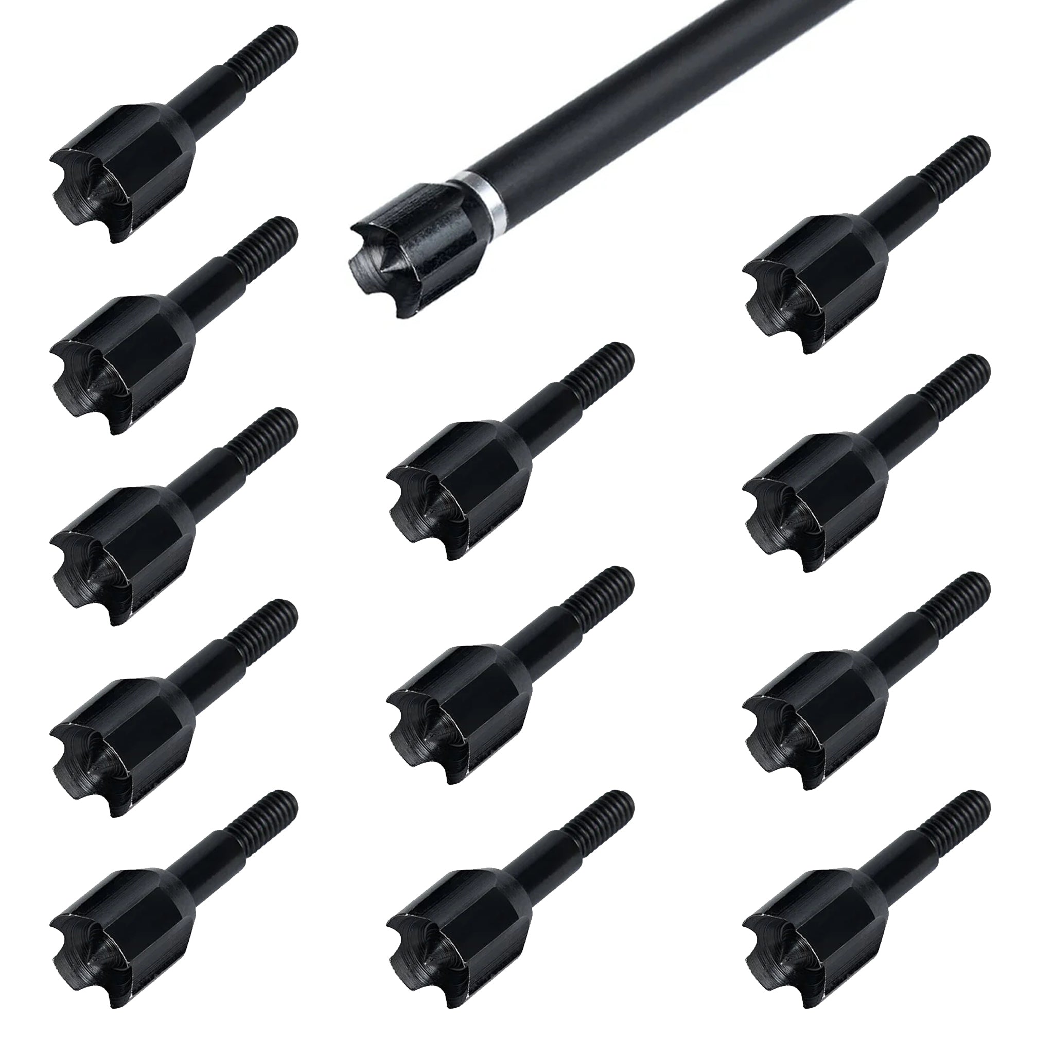 12x 125 Grain Blunt Bludgeon Arrowheads Meteor hammer Tips Black Arche ...