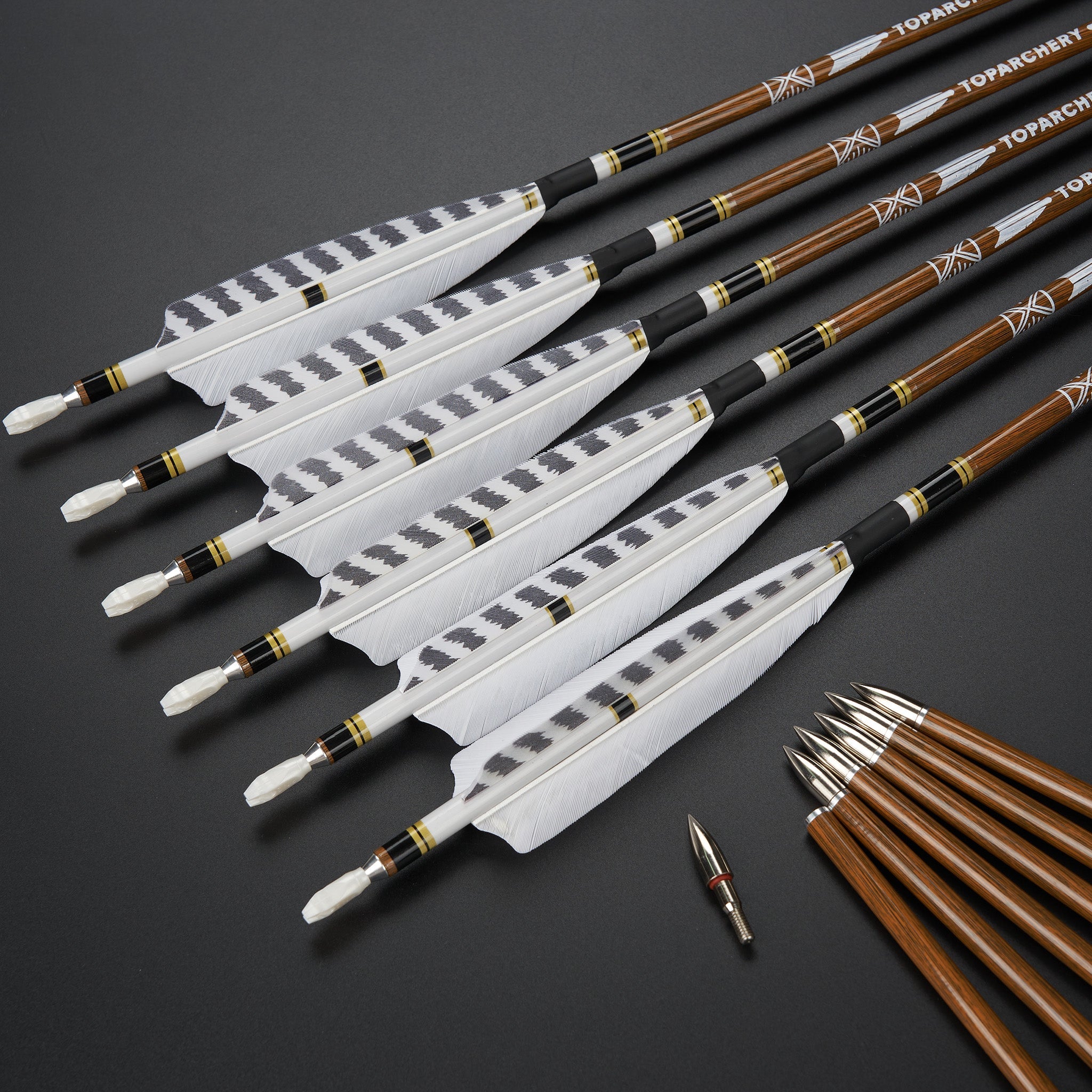Rustic 12x 32.5" ID 6.2mm Spine 300-600 Pure Carbon Archery Arrows Woo ...