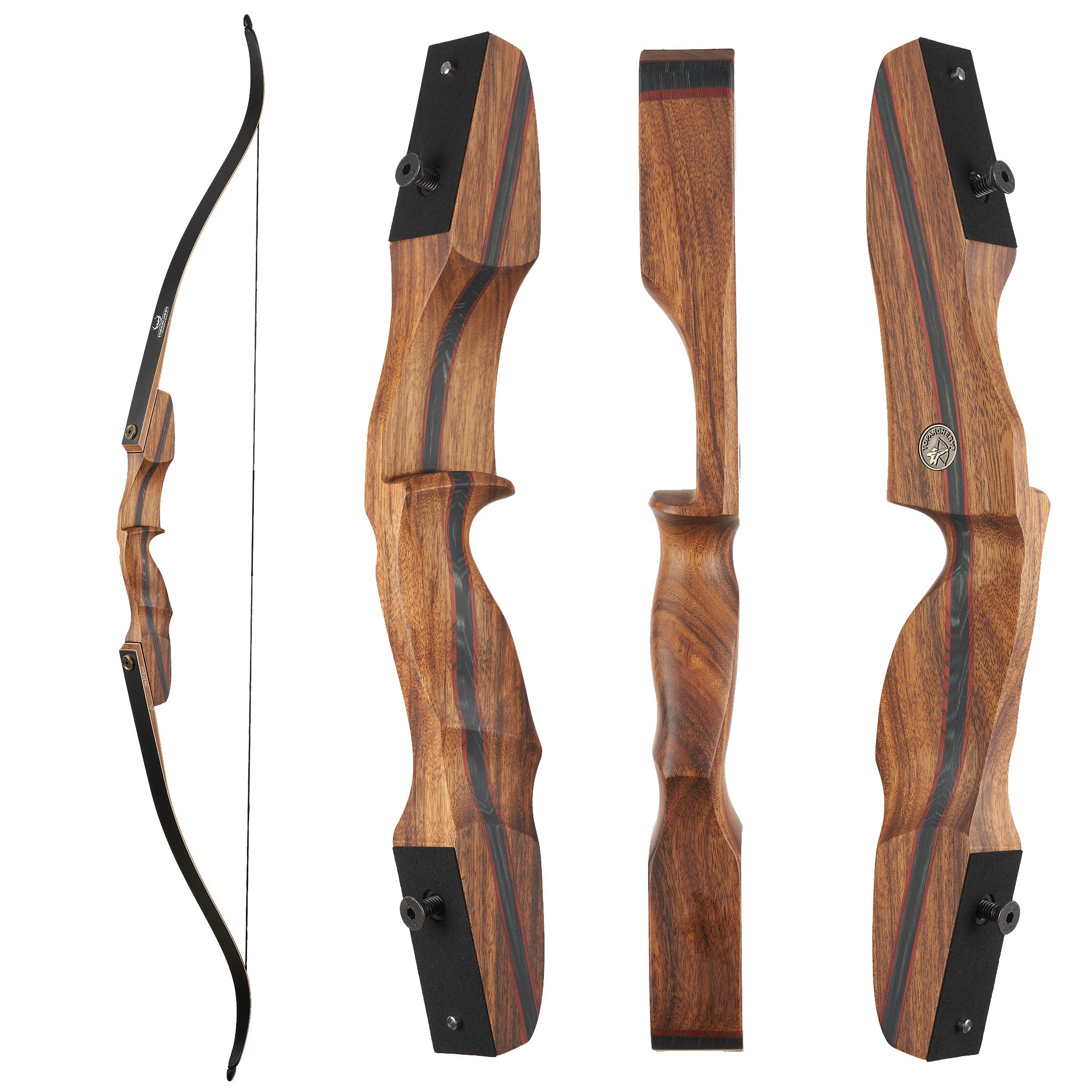60" Huntmaster Bow 25-60lbs Warden's Mark 02 Wood Laminated Takedown R ...