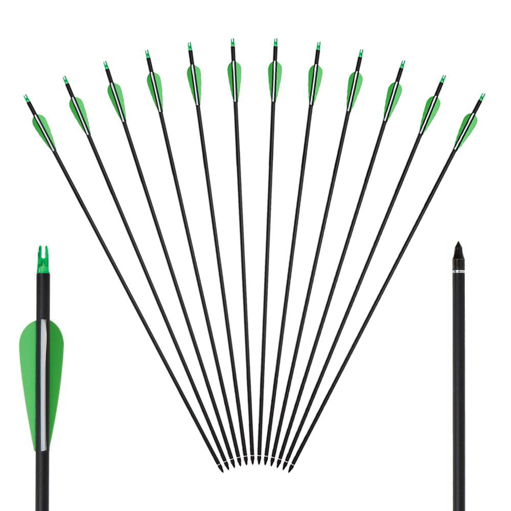 12x 31.5" OD 7.8mm ID 6.2mm Spine 500-550 Mixed Carbon Archery Arrows ...