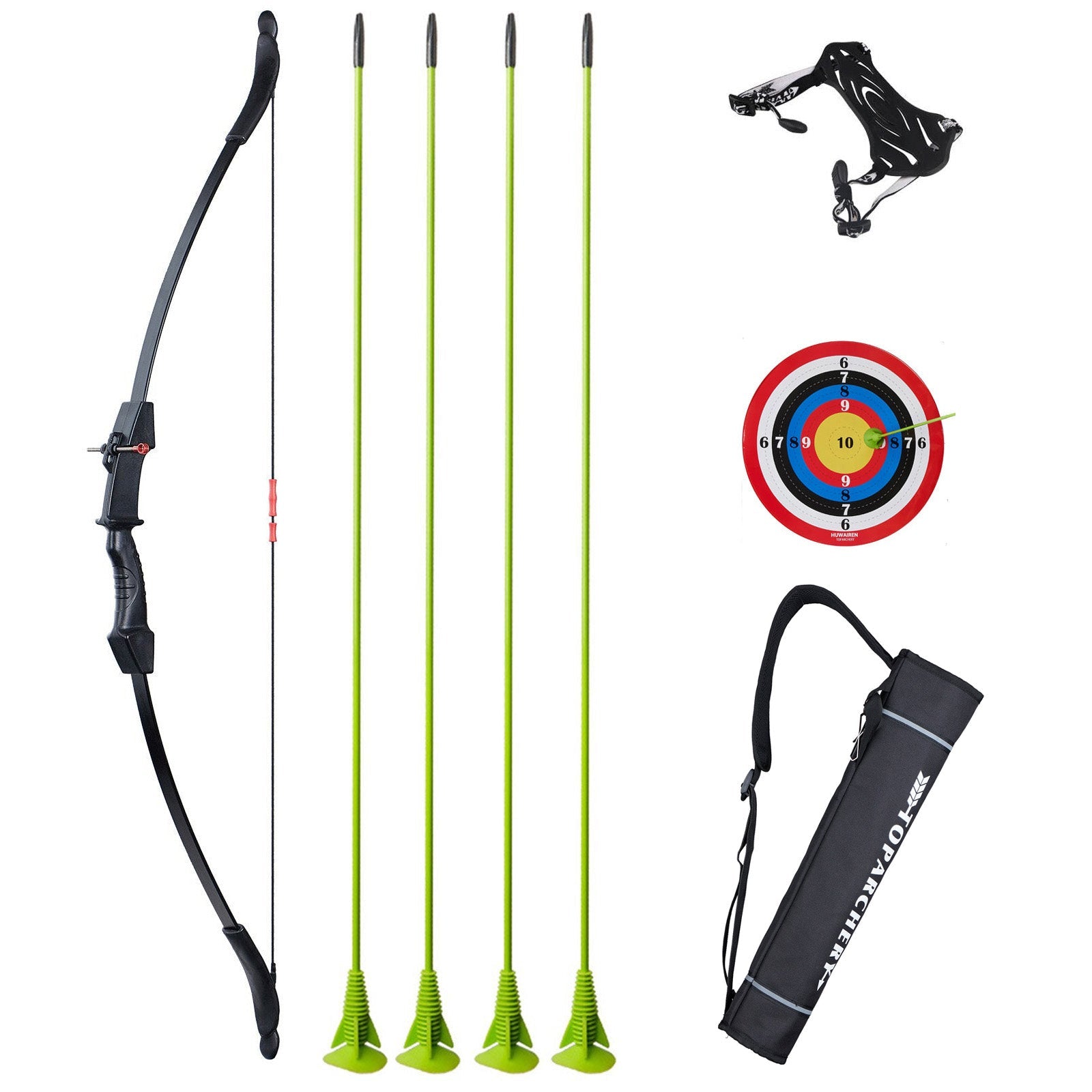 10-13lbs Kids Takedown Recurve Archery Bow 4x Sucker Arrows Quiver – UK ...