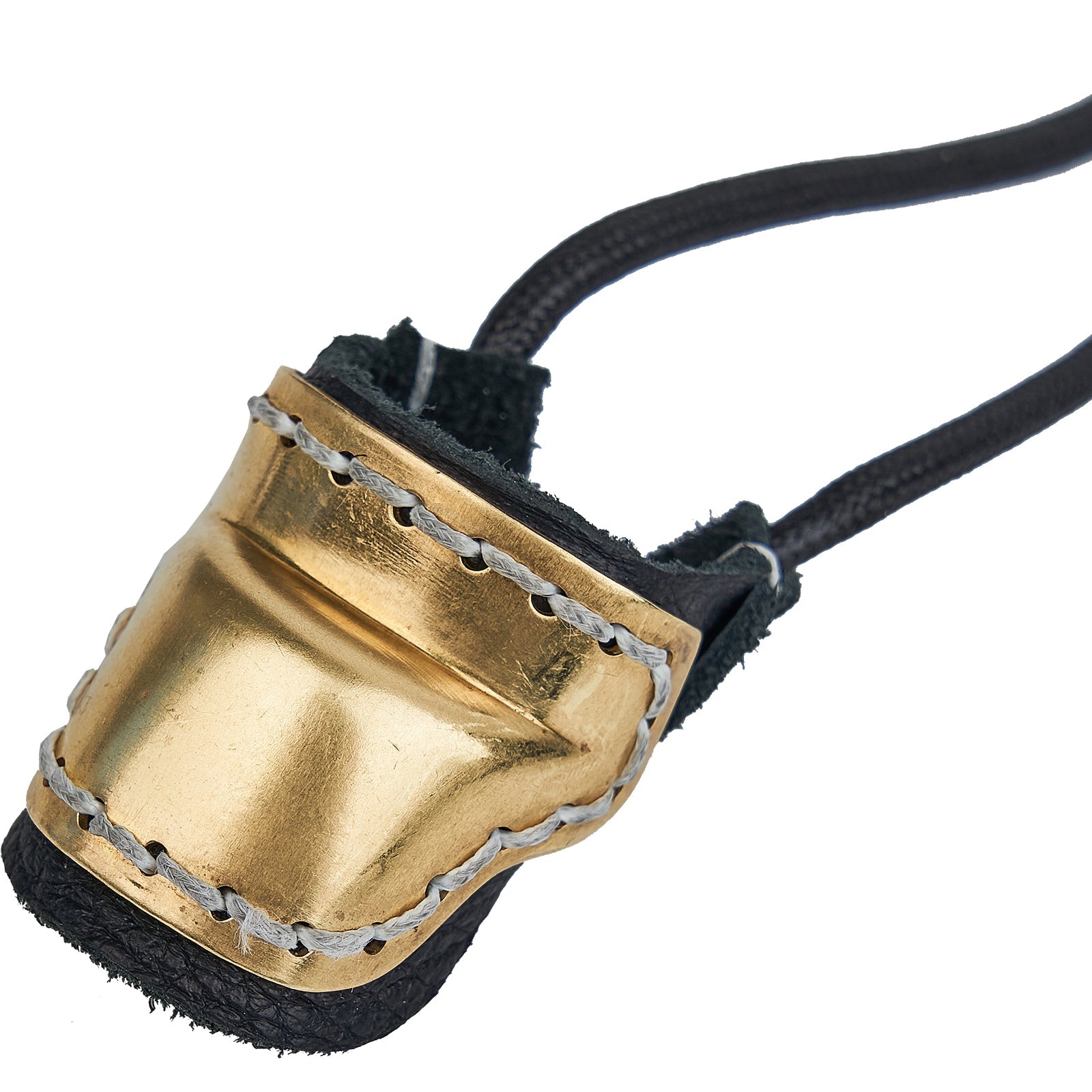 Leather Brass Archery Thumb ring with Wrist Strap for Recurve Traditio ...