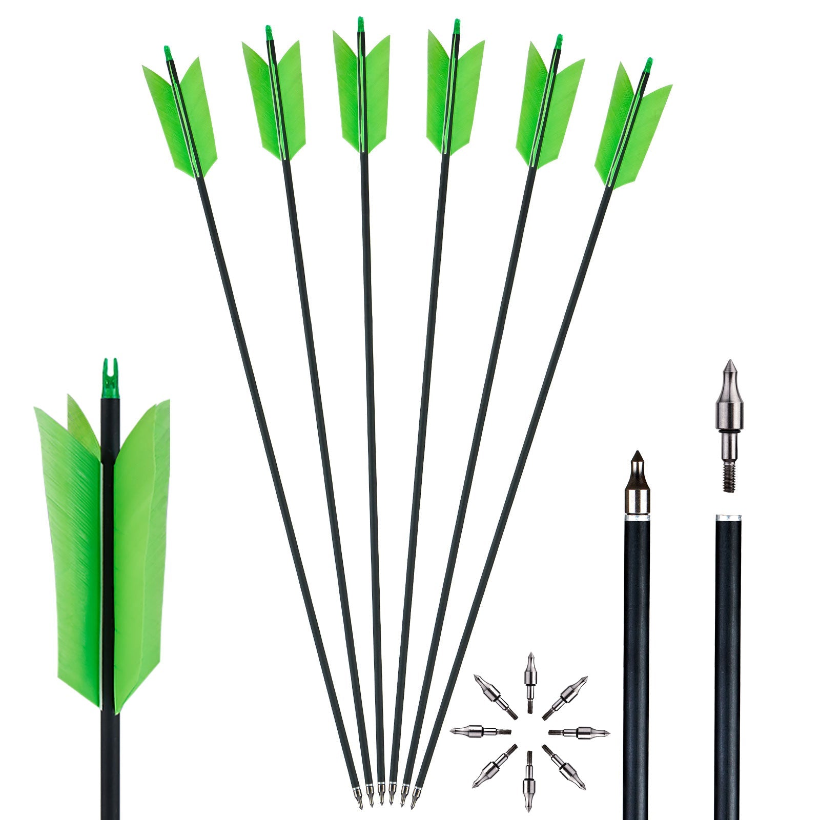 Flu Flu 31" Youth Archery Arrows with Arrowheads Tips Target Recreatio ...