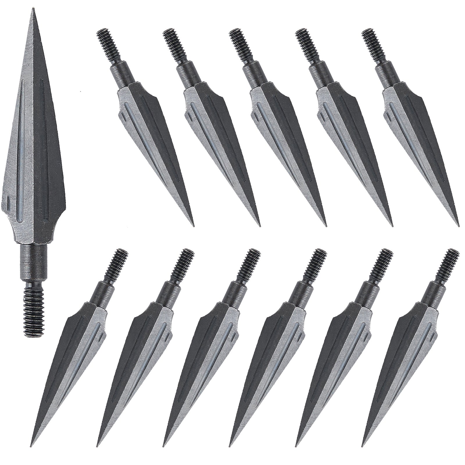 12x 120 Grain Fuller Groove Archery Arrowheads Broadheads Carbon Steel ...